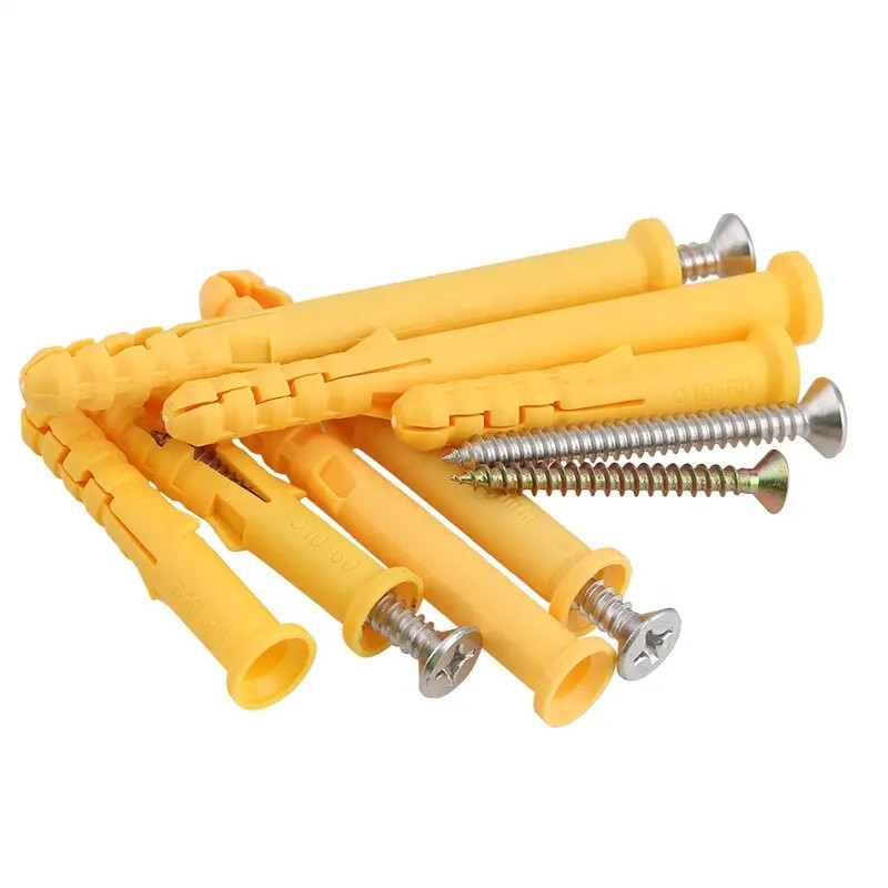Load Capacity Polypropylene Expanding Plastic Anchor With Mating Screw