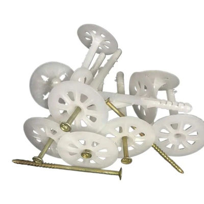 Smooth White Wall Insulation Anchors / Thermal Insulation Nail